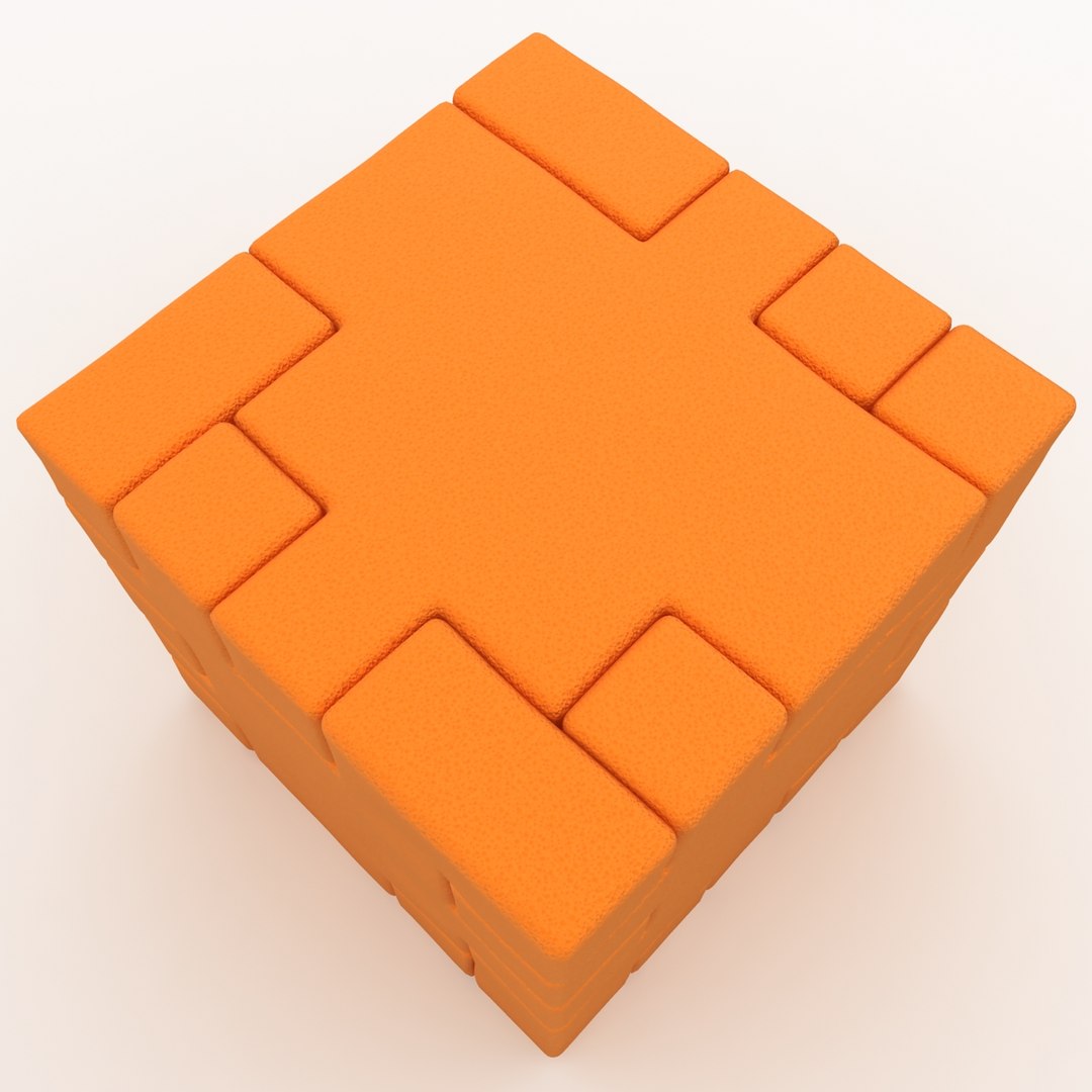 3d model realistic happy cube orange