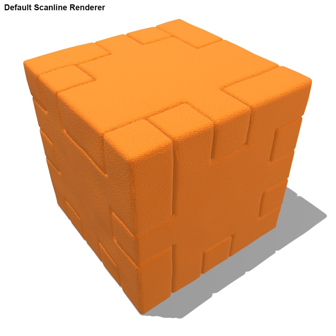 3d model realistic happy cube orange