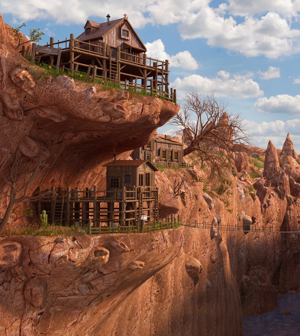 3D Landscape Western Fantasy - TurboSquid 1326396