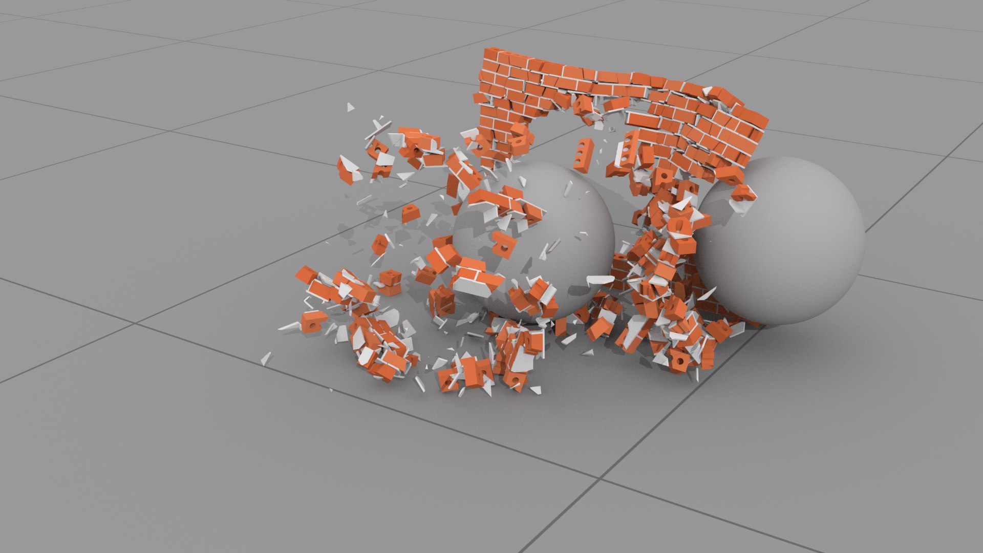 3d houdini asset destroy bricks model