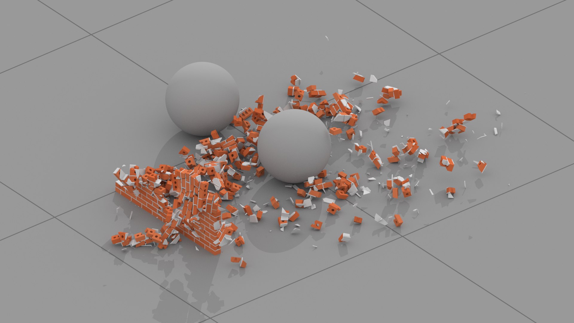 3d houdini asset destroy bricks model