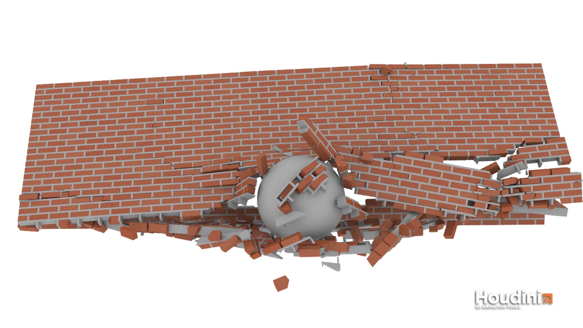 3d houdini asset destroy bricks model