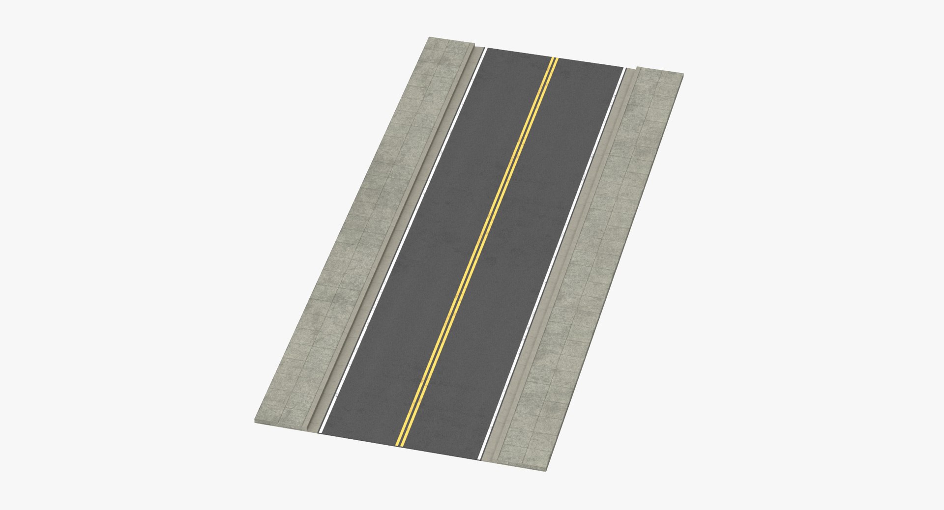 2 Lane Street Straight 3d Max