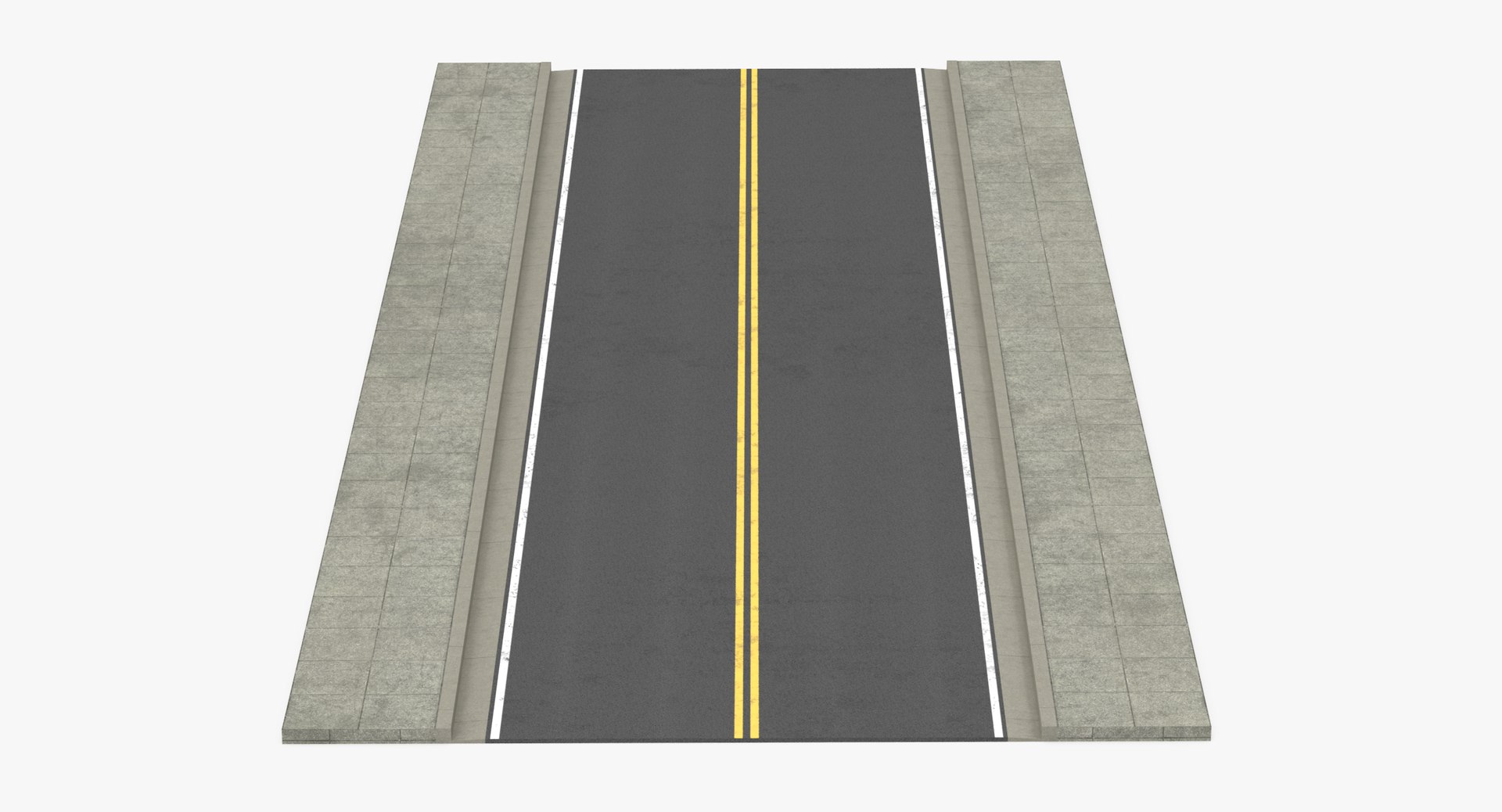 2 Lane Street Straight 3d Max