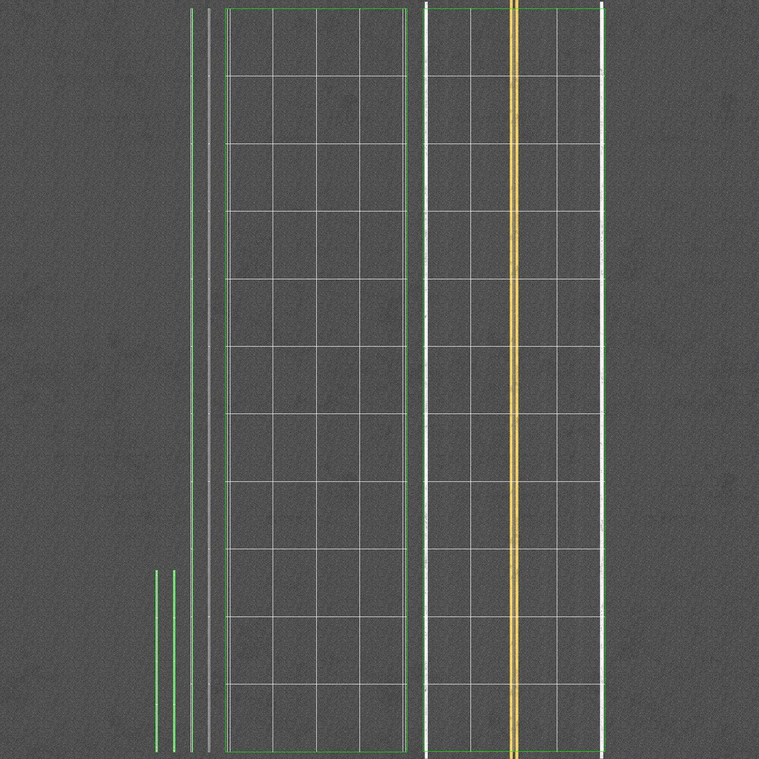 2 lane street straight 3d max