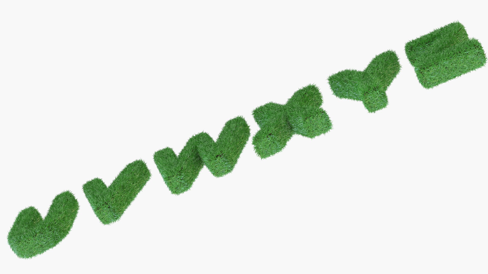 Grass Alphabet 3D Model - TurboSquid 1629403