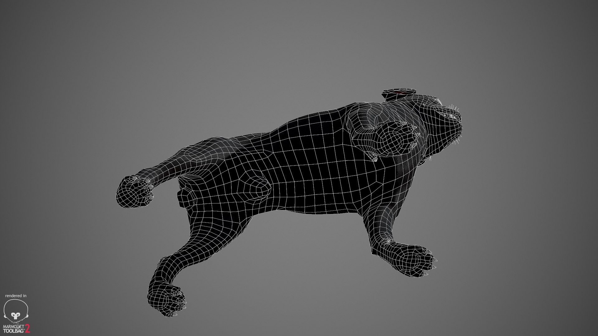 3d model realistic pug dog real-time