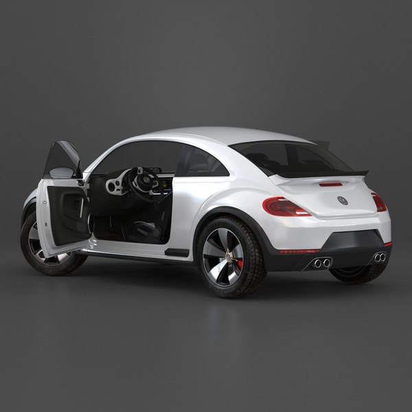 volkswagen beetle 2016 white 3d model