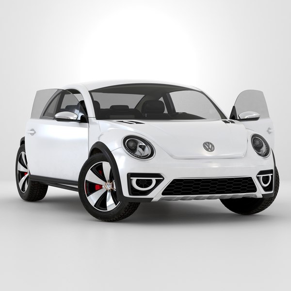 volkswagen beetle 2016 white 3d model