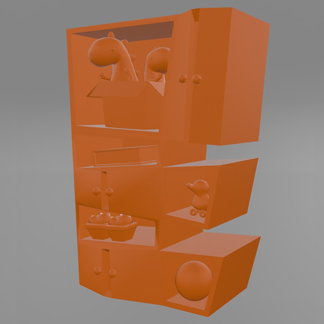 English letter e shelf 3D model - TurboSquid 1546157