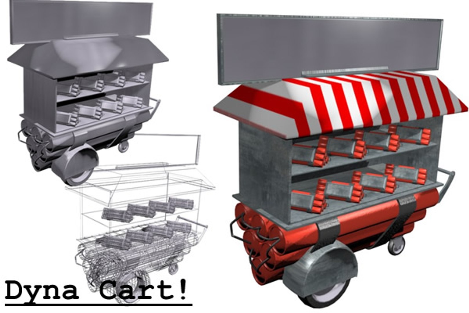 Free Dynamite Cart 3d Model