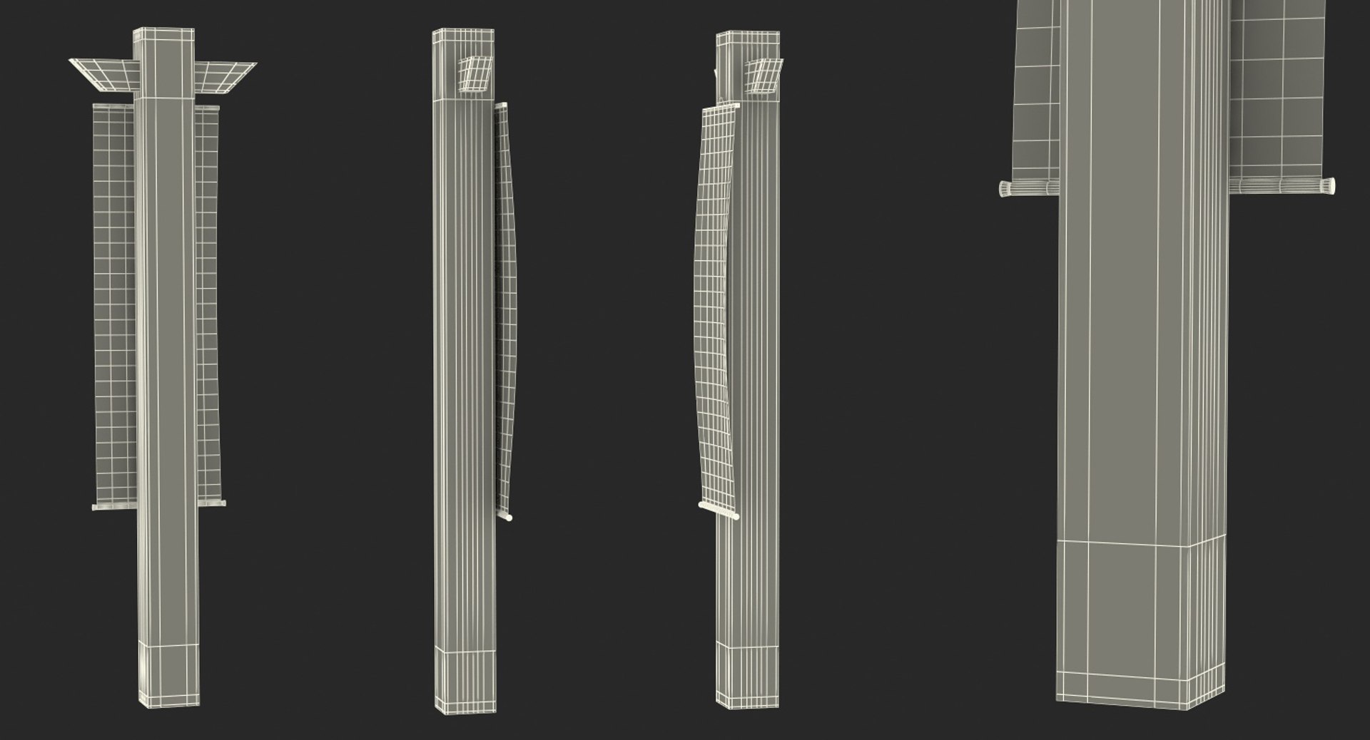 3D Wooden Column Banner Japanese Architecture - TurboSquid 1394407