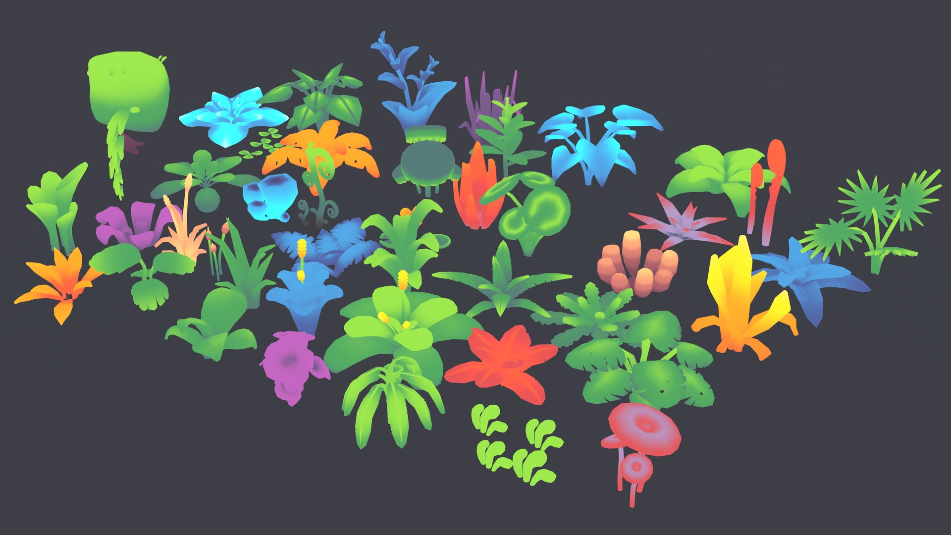 Low Poly Plants Pack3D模型 - TurboSquid 2105290
