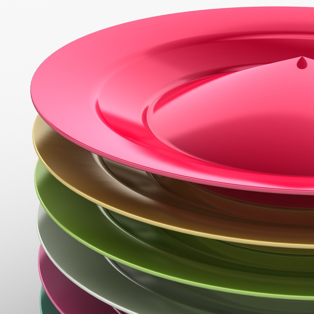 3d spinning plates set model