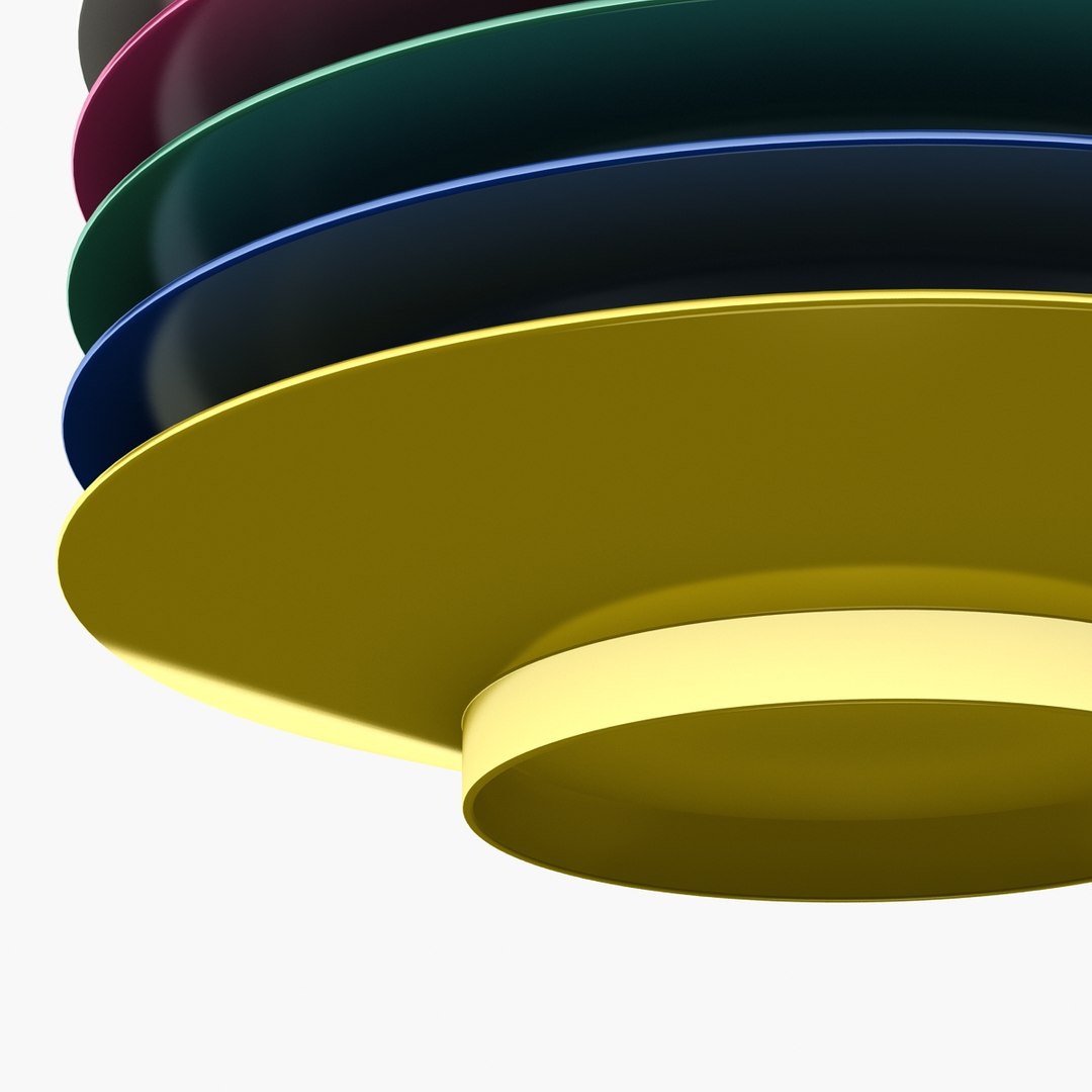 3d spinning plates set model