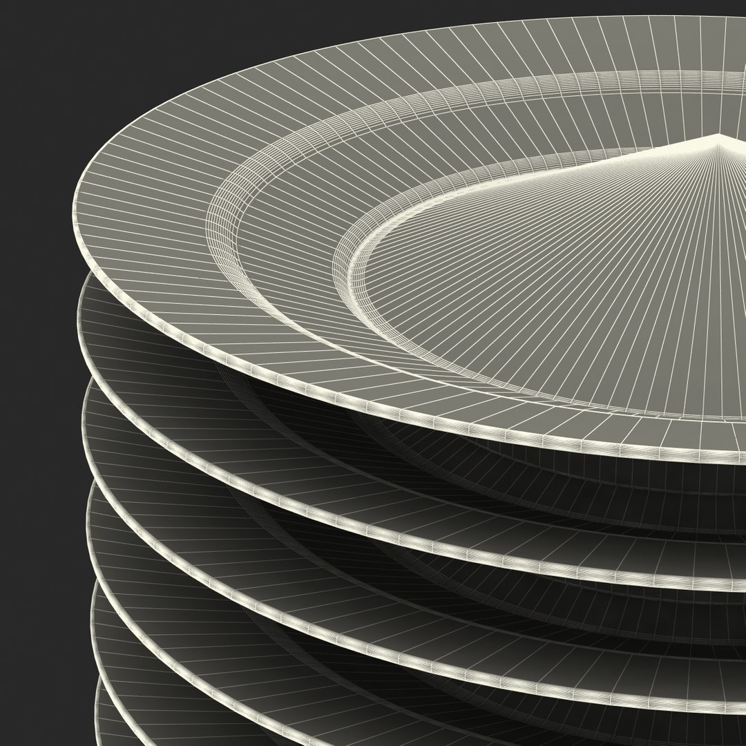 3d spinning plates set model