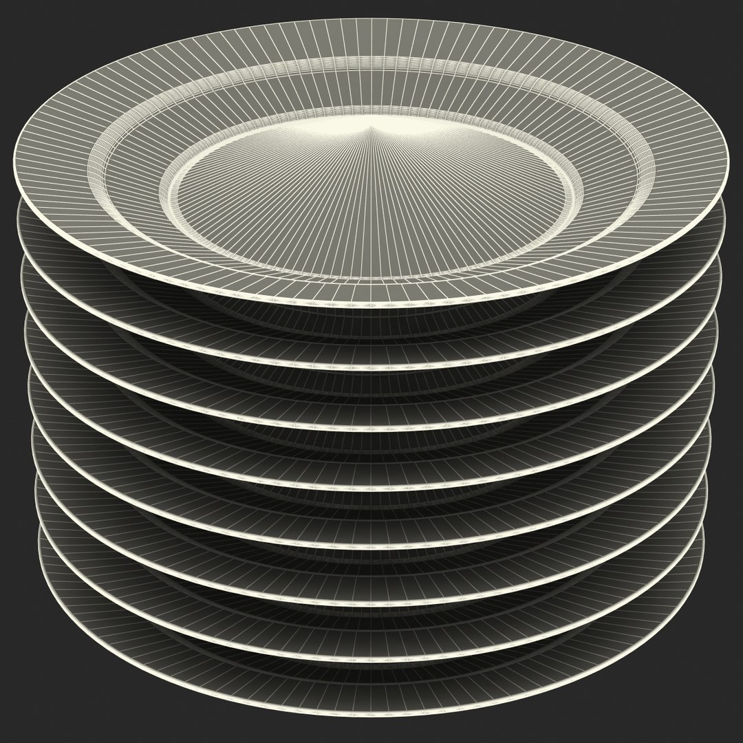 3d spinning plates set model