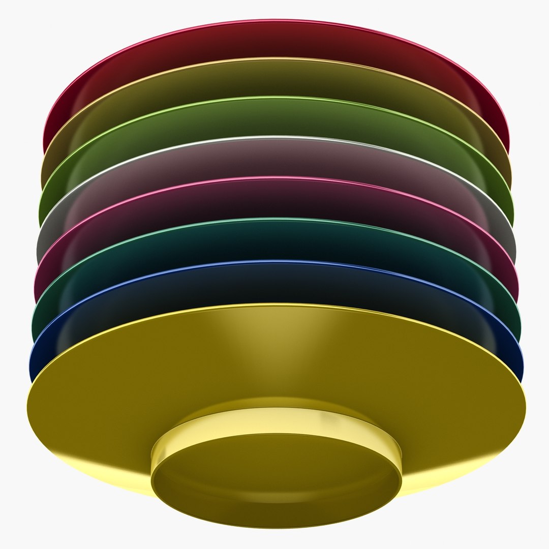 3d spinning plates set model