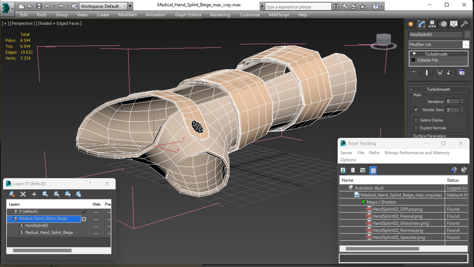 Medical Hand Splint Beige 3D - TurboSquid 2120443