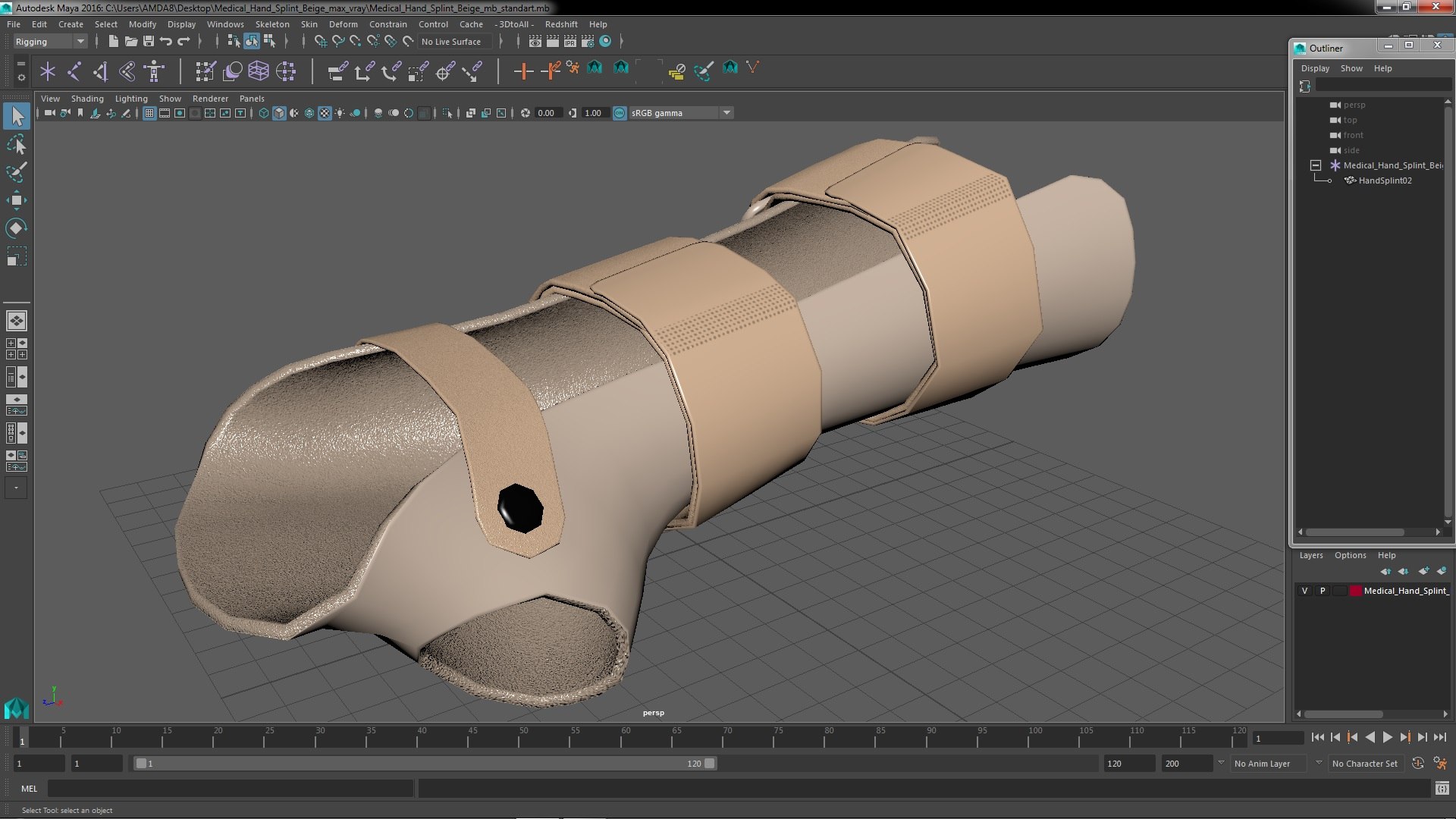 Medical Hand Splint Beige 3D - TurboSquid 2120443