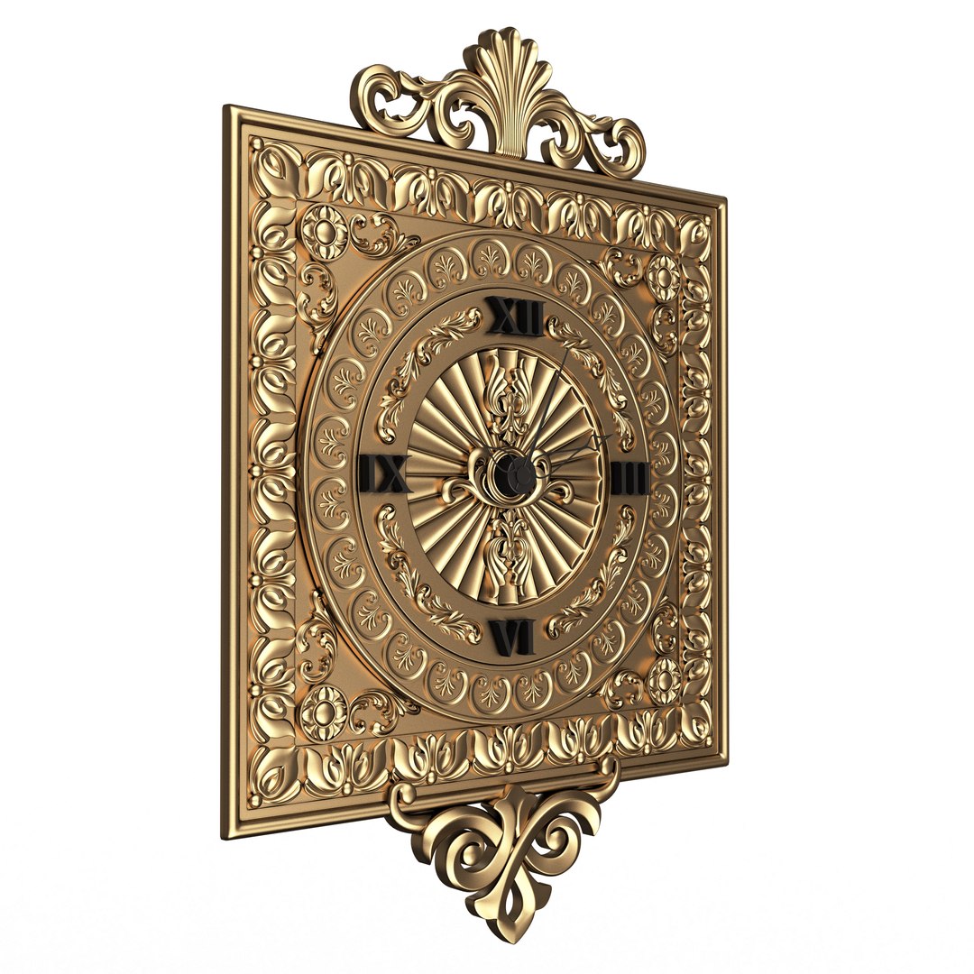 Classic Wall Clock 04 Gold 3D - TurboSquid 2137298