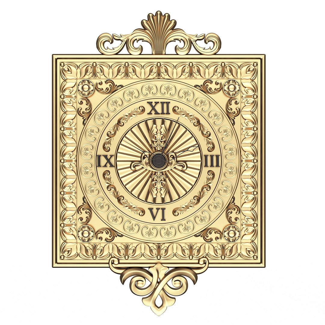 Classic Wall Clock 04 Gold 3D - TurboSquid 2137298