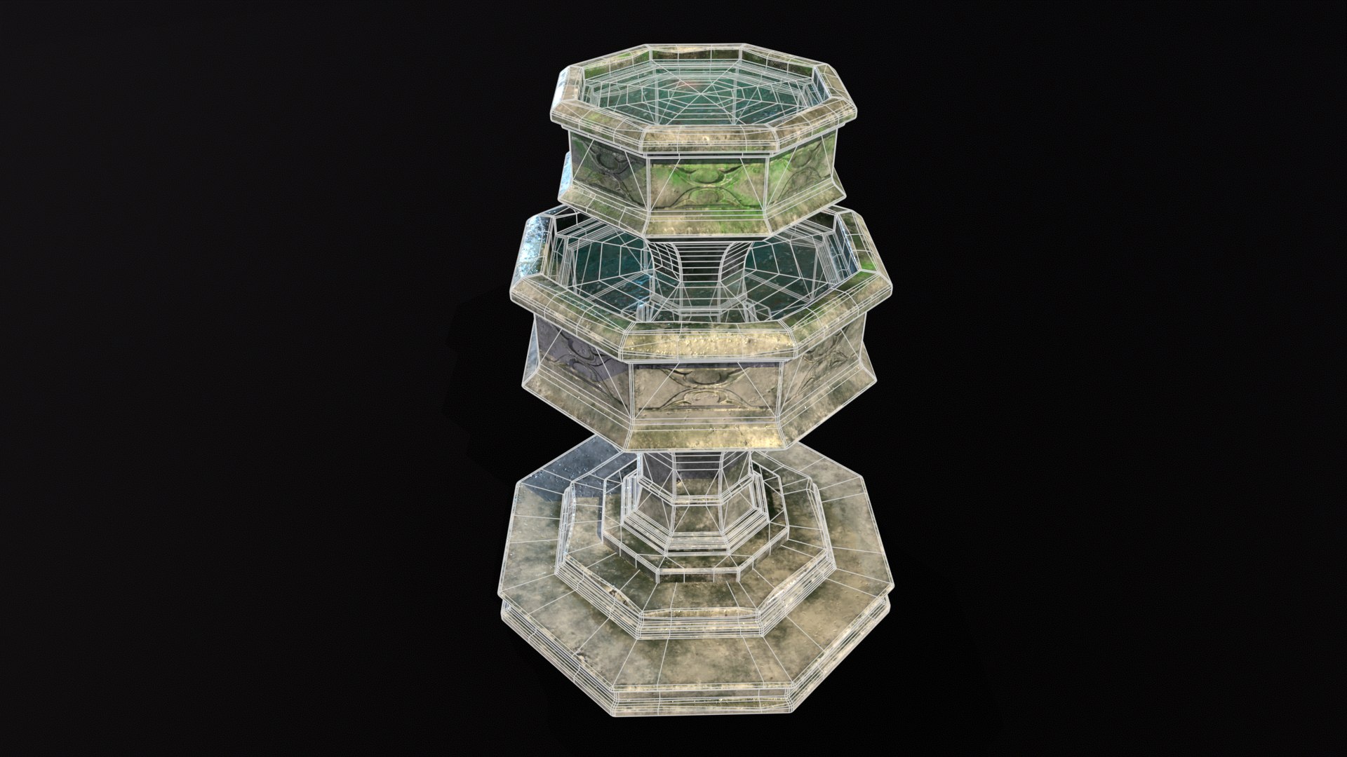 3D Medieval Gothic Octagon Fountain - TurboSquid 2122014
