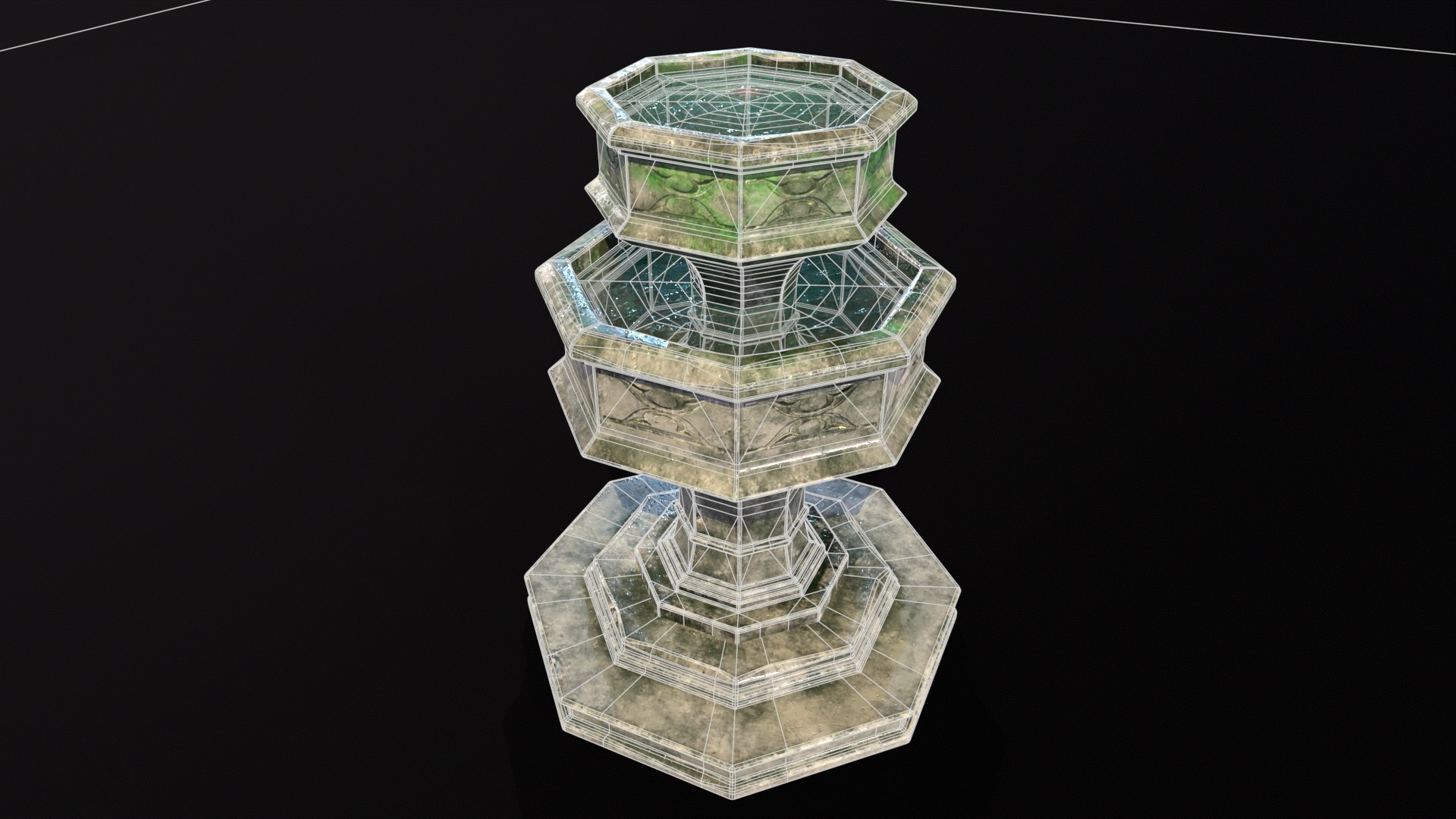 3D Medieval Gothic Octagon Fountain - TurboSquid 2122014