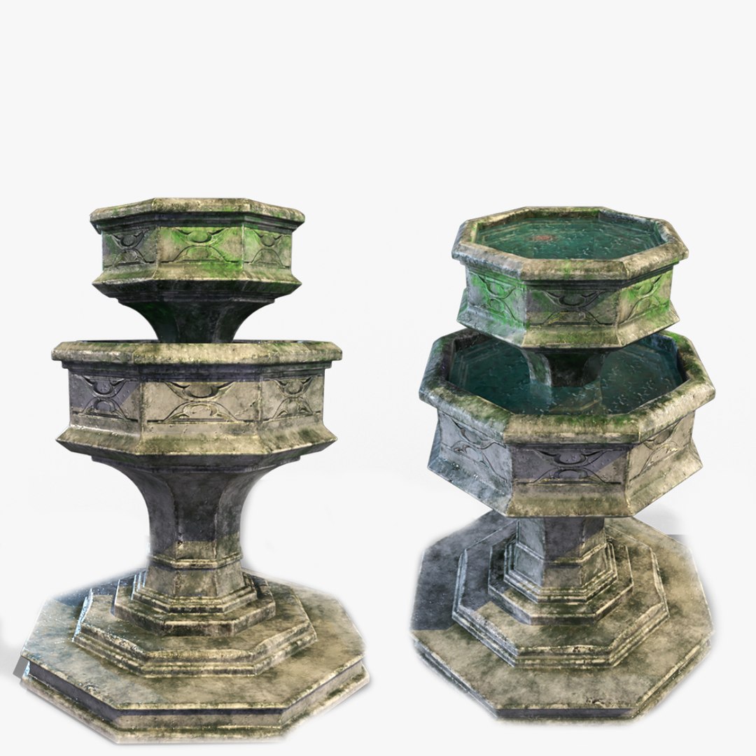 3D Medieval Gothic Octagon Fountain - TurboSquid 2122014