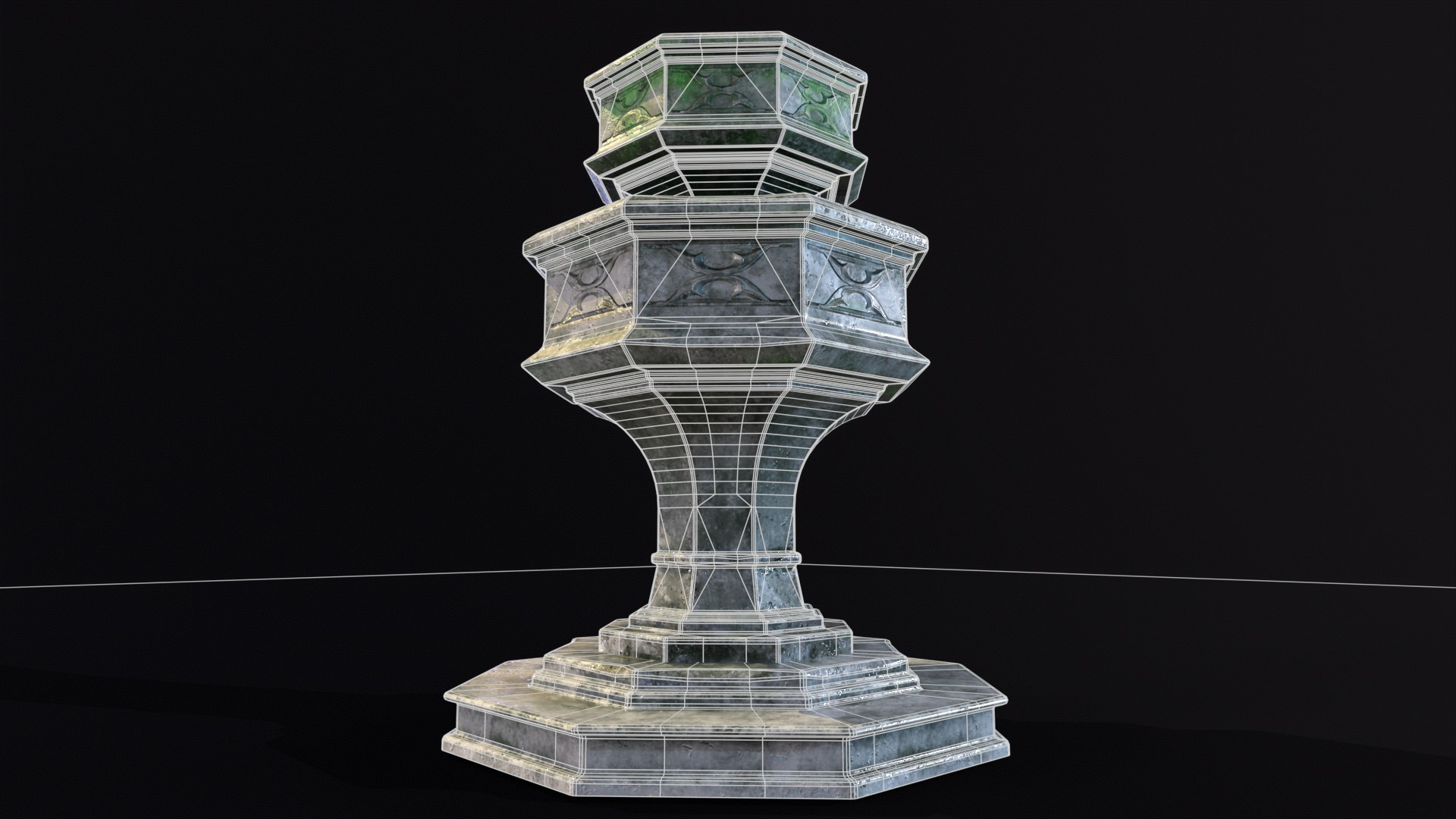 3D Medieval Gothic Octagon Fountain - TurboSquid 2122014