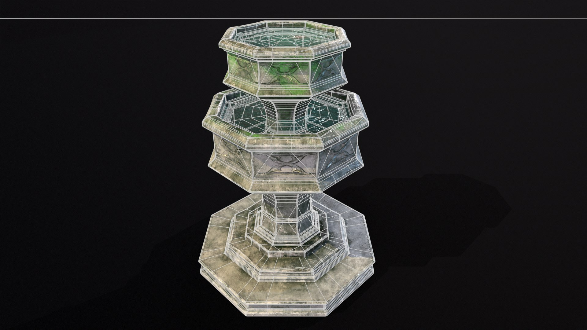3D Medieval Gothic Octagon Fountain - TurboSquid 2122014