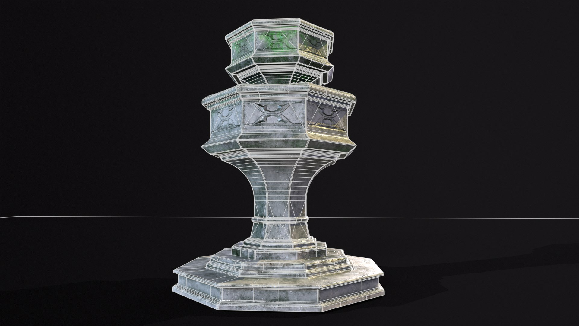 3D Medieval Gothic Octagon Fountain - TurboSquid 2122014