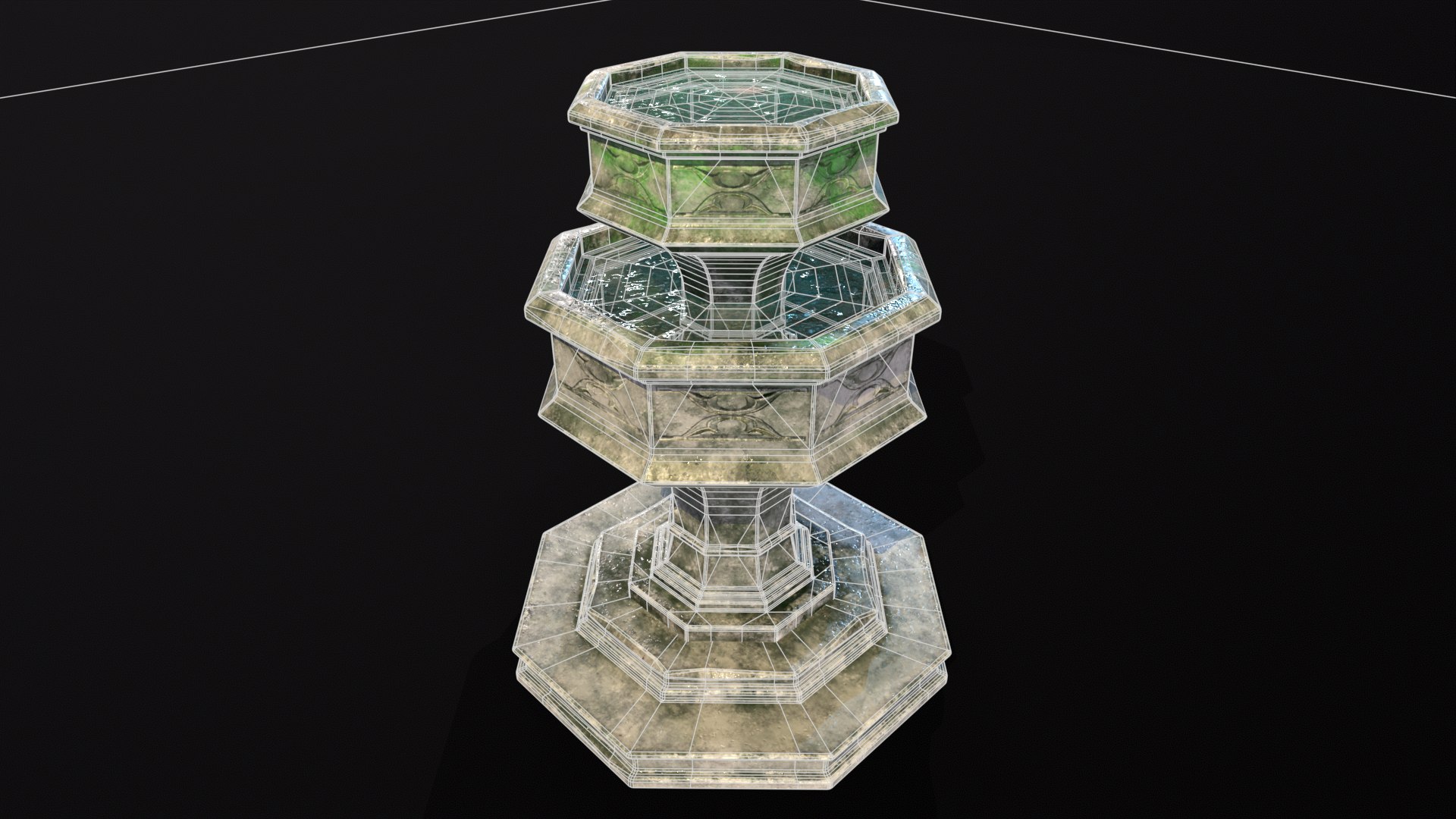 3D Medieval Gothic Octagon Fountain - TurboSquid 2122014