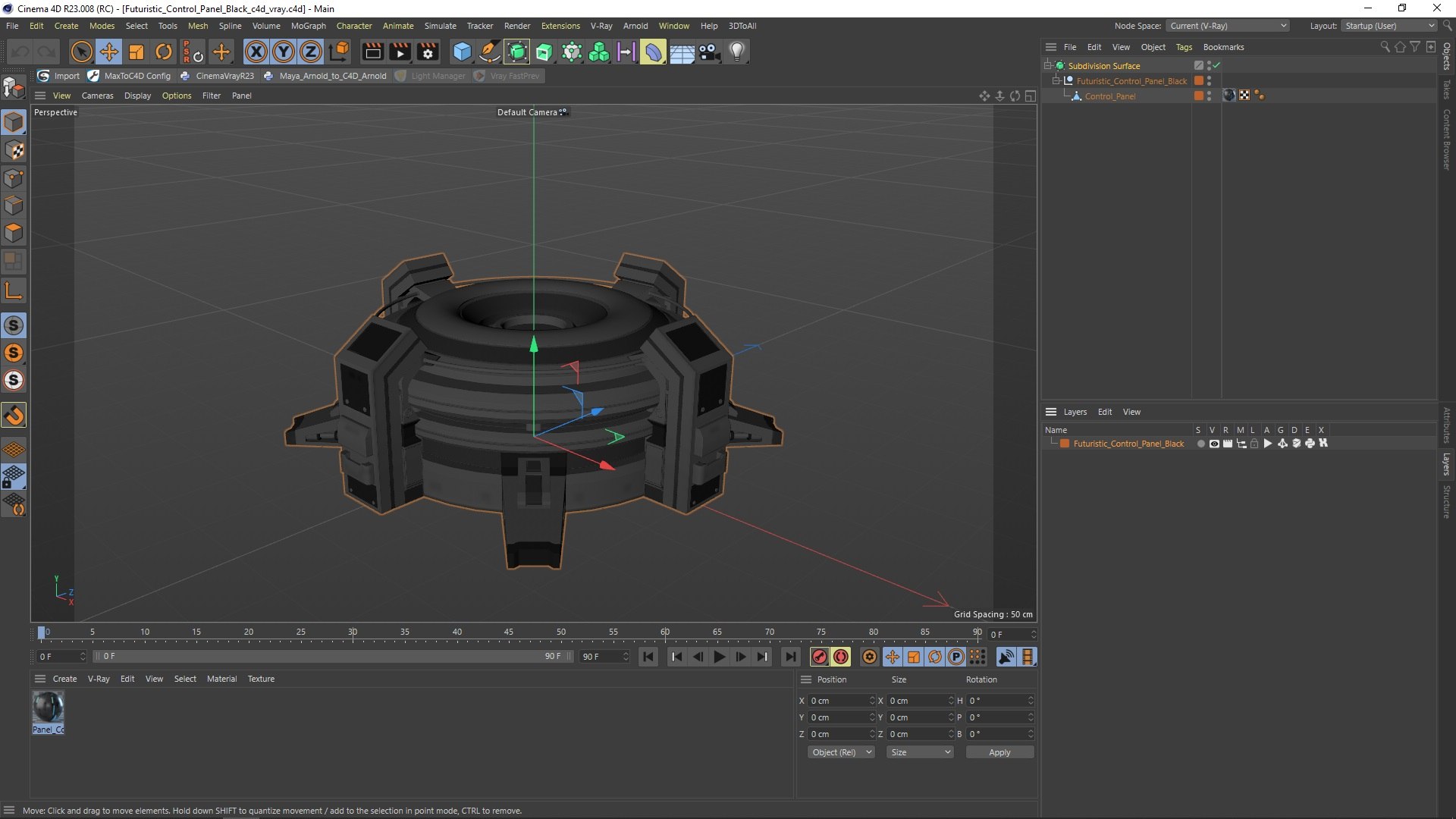 Futuristic Control Panel Black 3D Model - TurboSquid 2292227