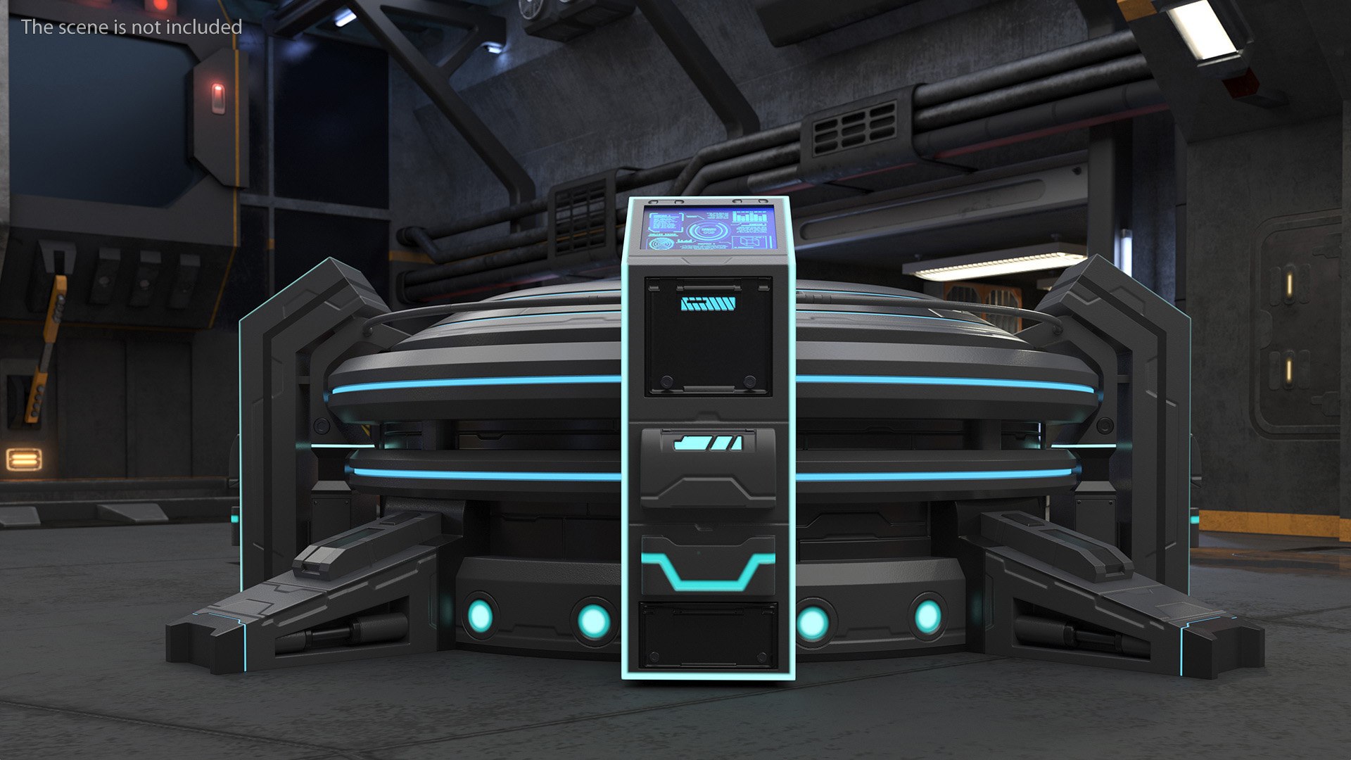 Futuristic Control Panel Black 3D Model - TurboSquid 2292227