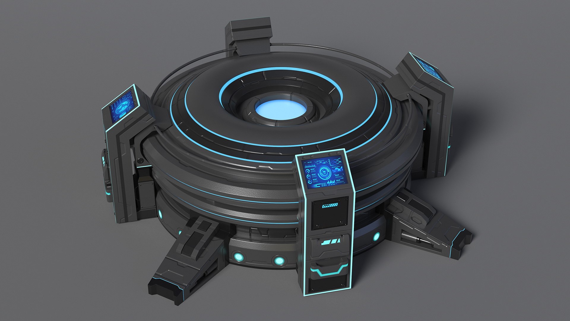 Futuristic Control Panel Black 3D Model - TurboSquid 2292227