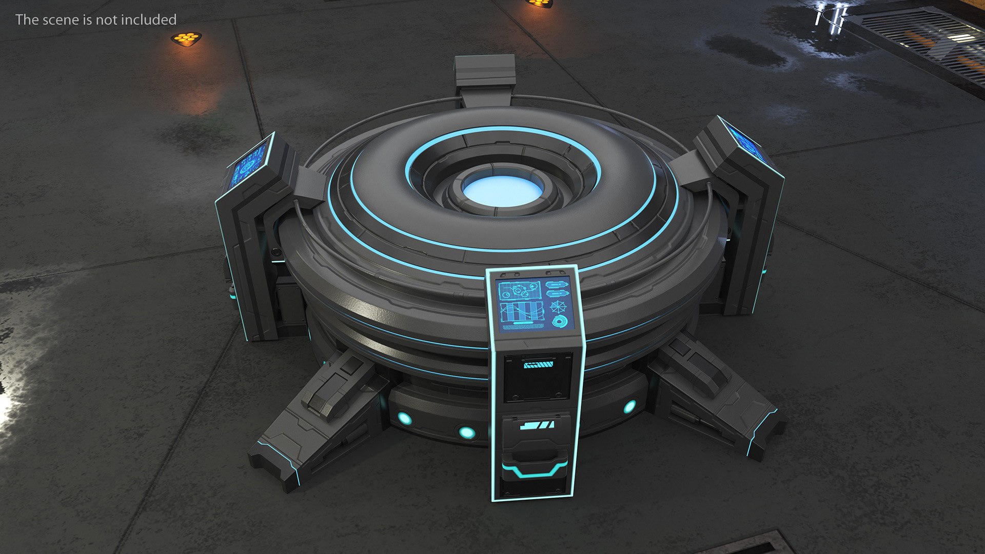 Futuristic Control Panel Black 3D Model - TurboSquid 2292227