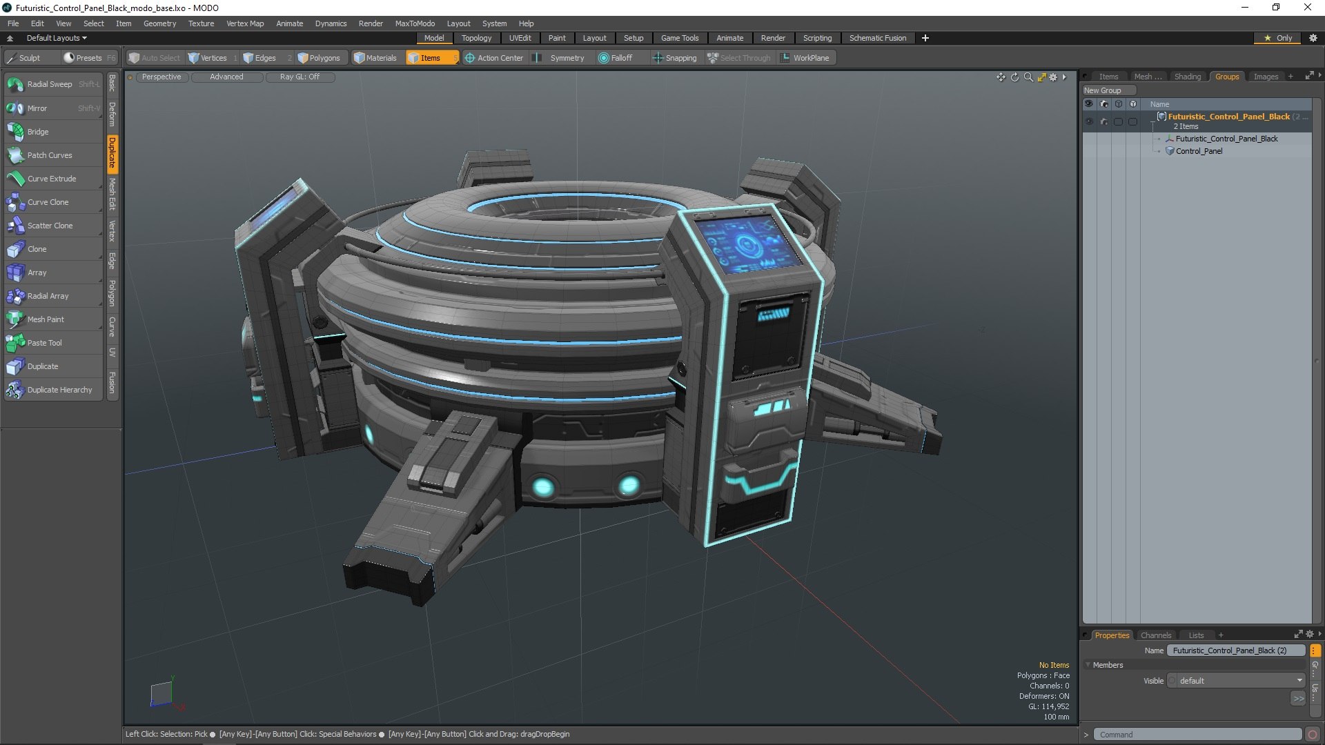 Futuristic Control Panel Black 3D Model - TurboSquid 2292227