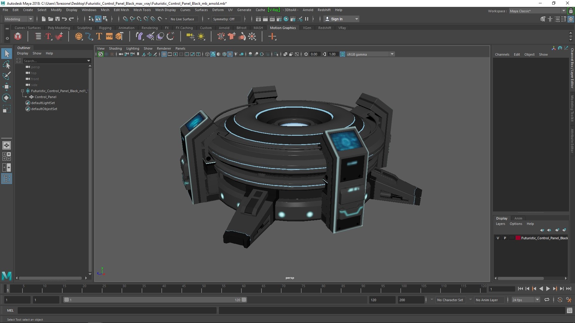 Futuristic Control Panel Black 3D Model - TurboSquid 2292227