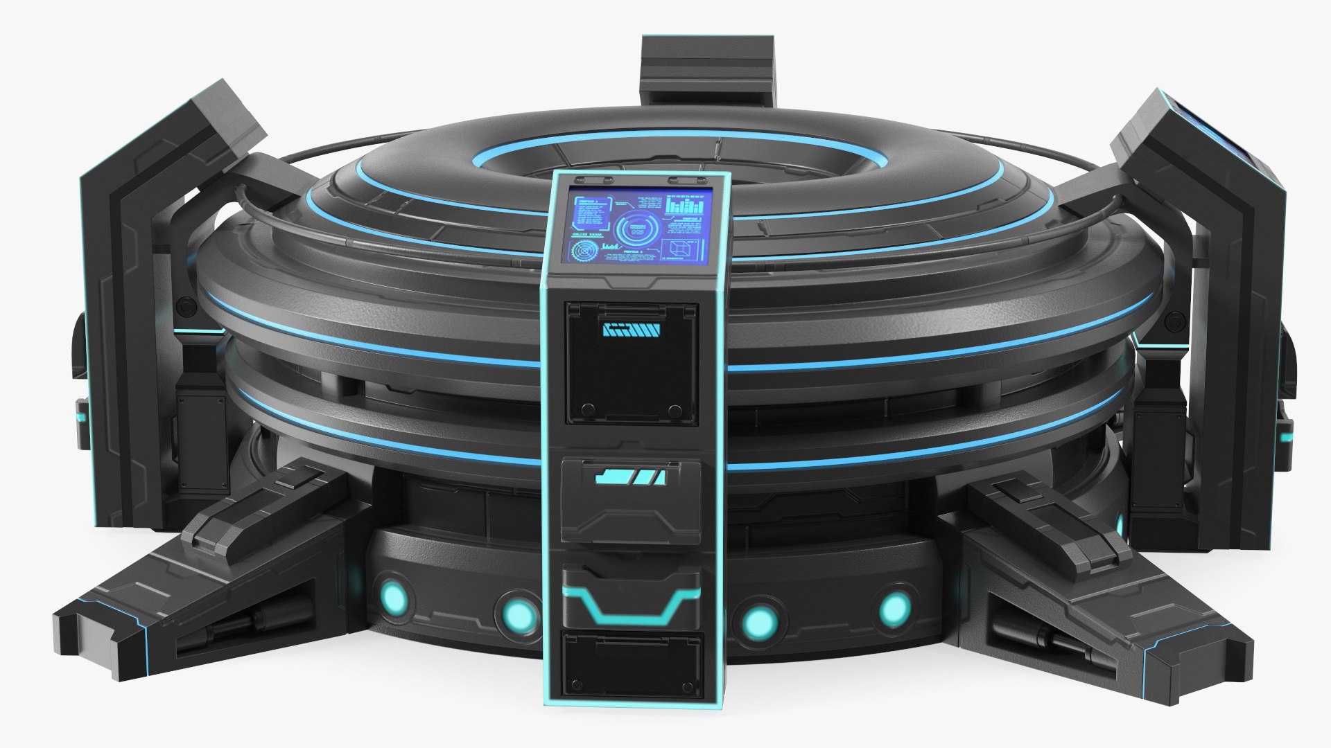 Futuristic Control Panel Black 3D Model - TurboSquid 2292227