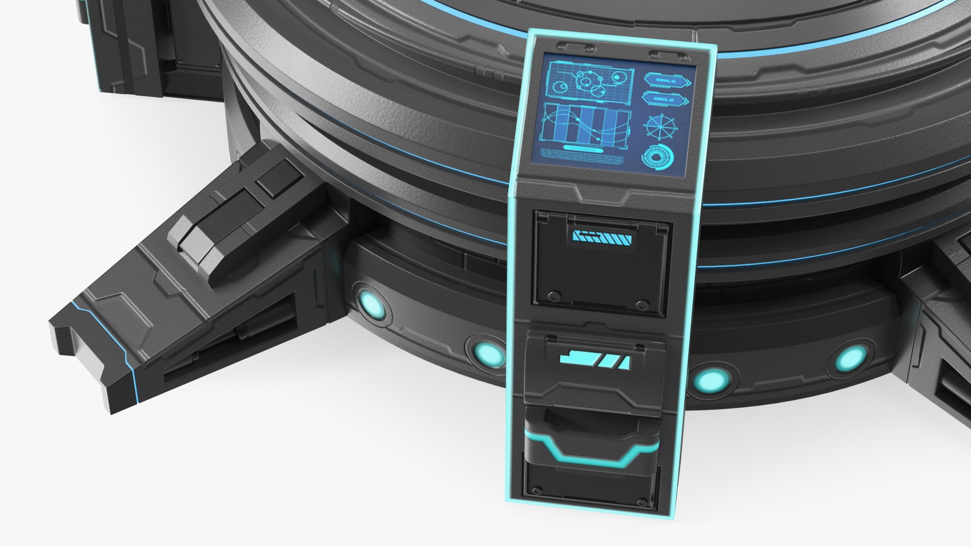 Futuristic Control Panel Black 3D Model - TurboSquid 2292227