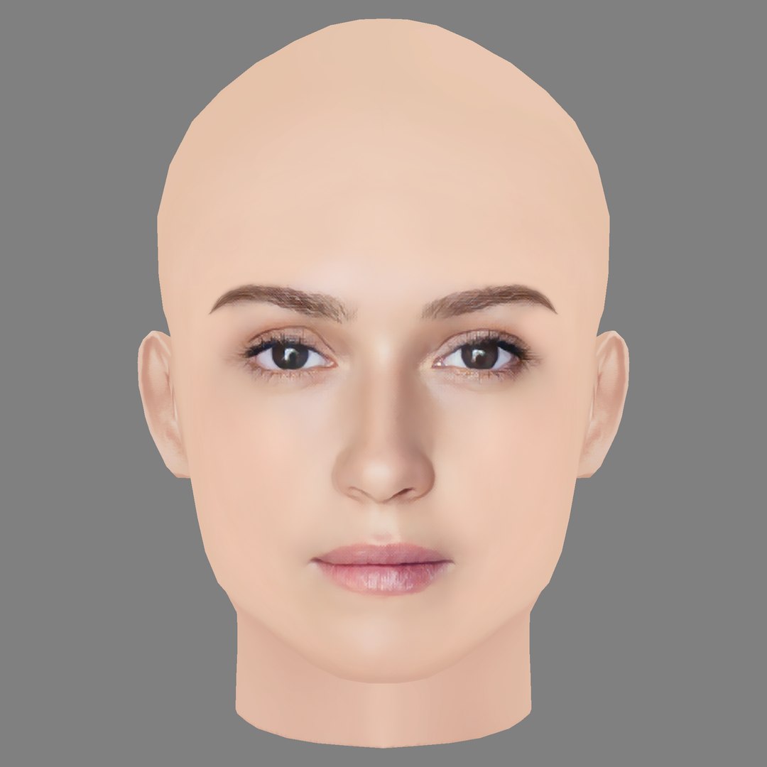 3D Mariya Poezzhaeva Head - No Hair - Low Poly Head For Game ...