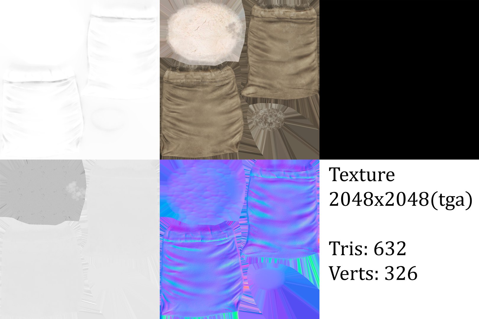 Flour Sack 3D Model - TurboSquid 1589654