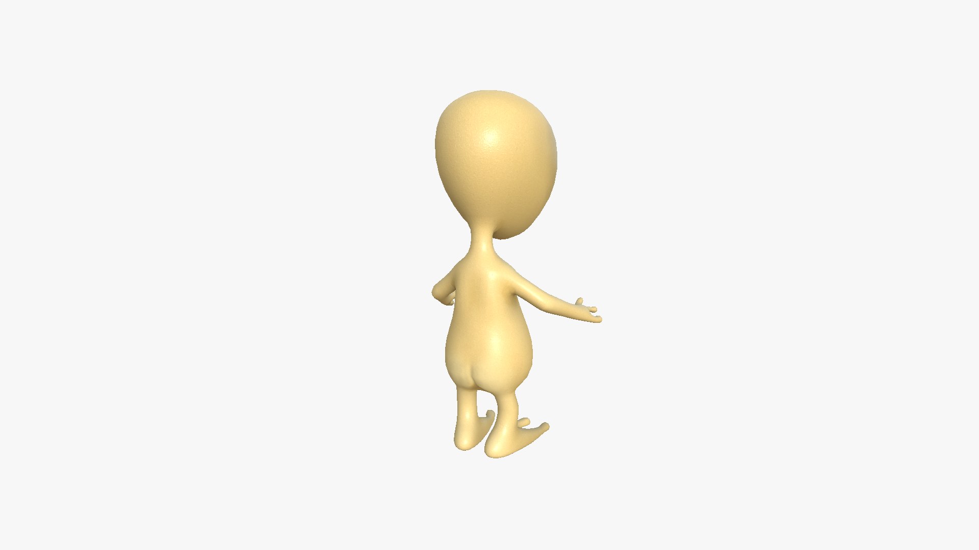 Cute Alien A04 Beige Black - Simple - Character Design 3D model ...