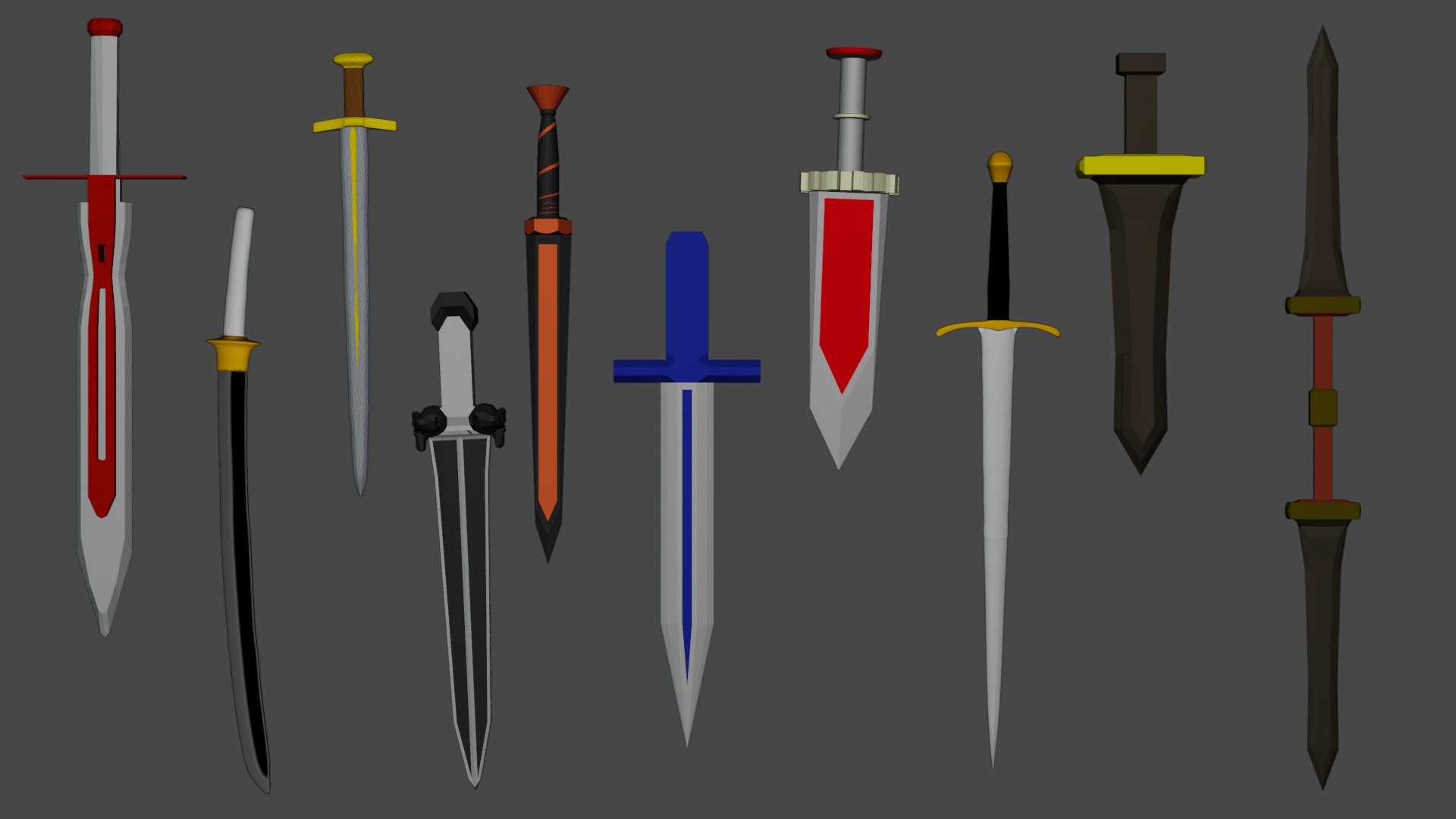 100 Low Poly Weapon Melee Pack 3D - TurboSquid 1924791