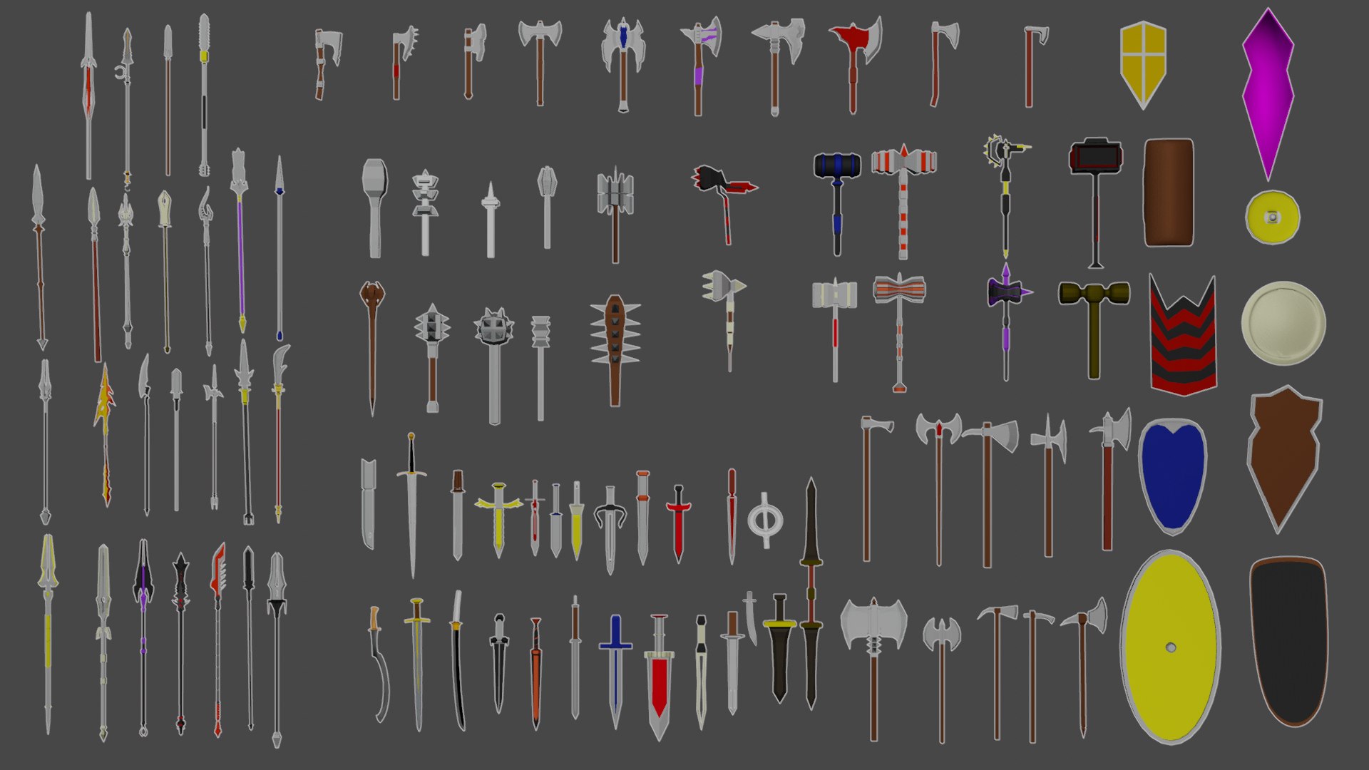 100 Low Poly Weapon Melee Pack 3D - TurboSquid 1924791
