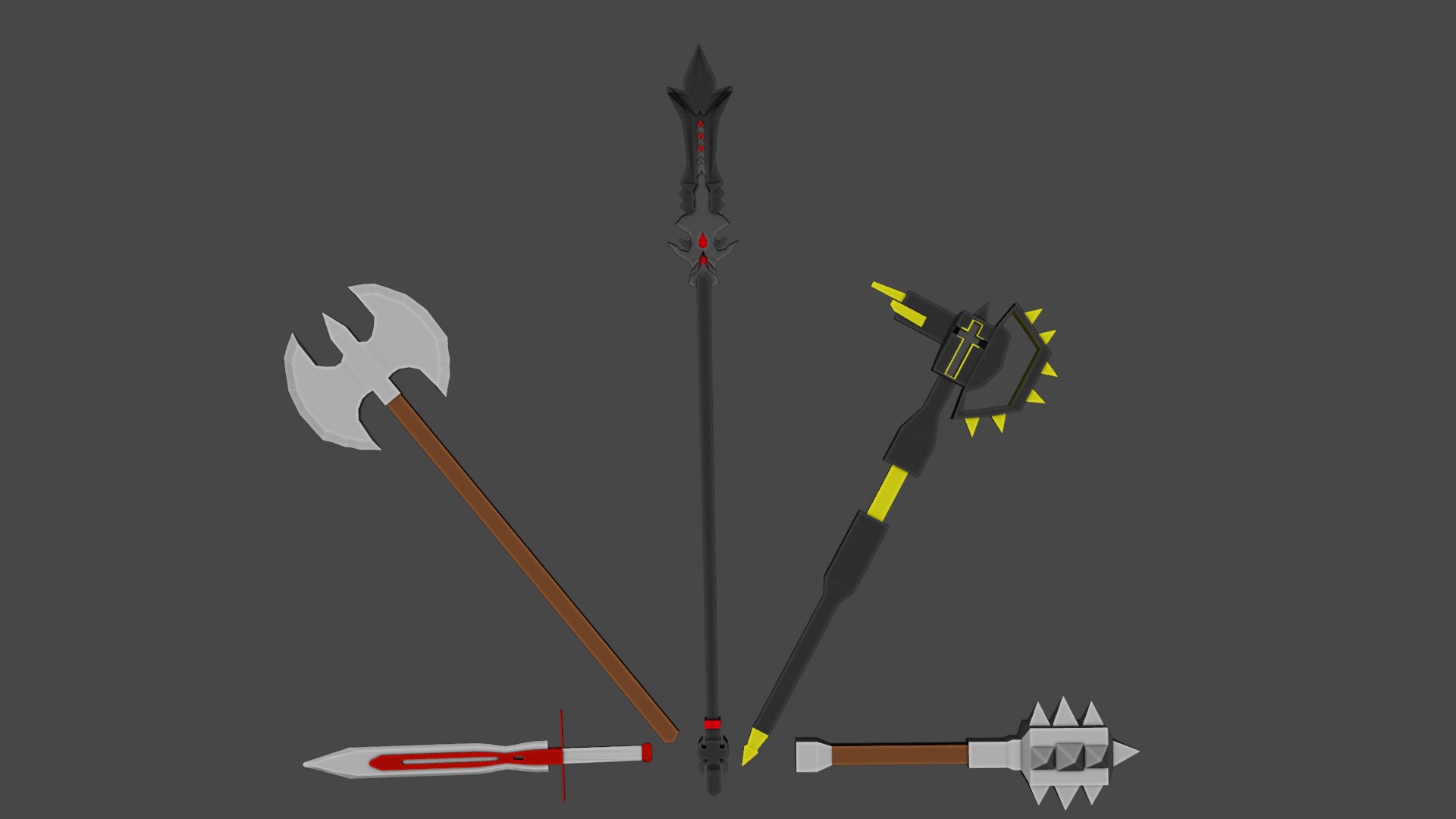 100 Low Poly Weapon Melee Pack 3D - TurboSquid 1924791