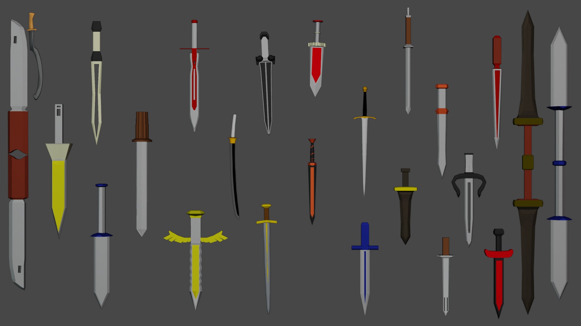 100 Low Poly Weapon Melee Pack 3D - TurboSquid 1924791