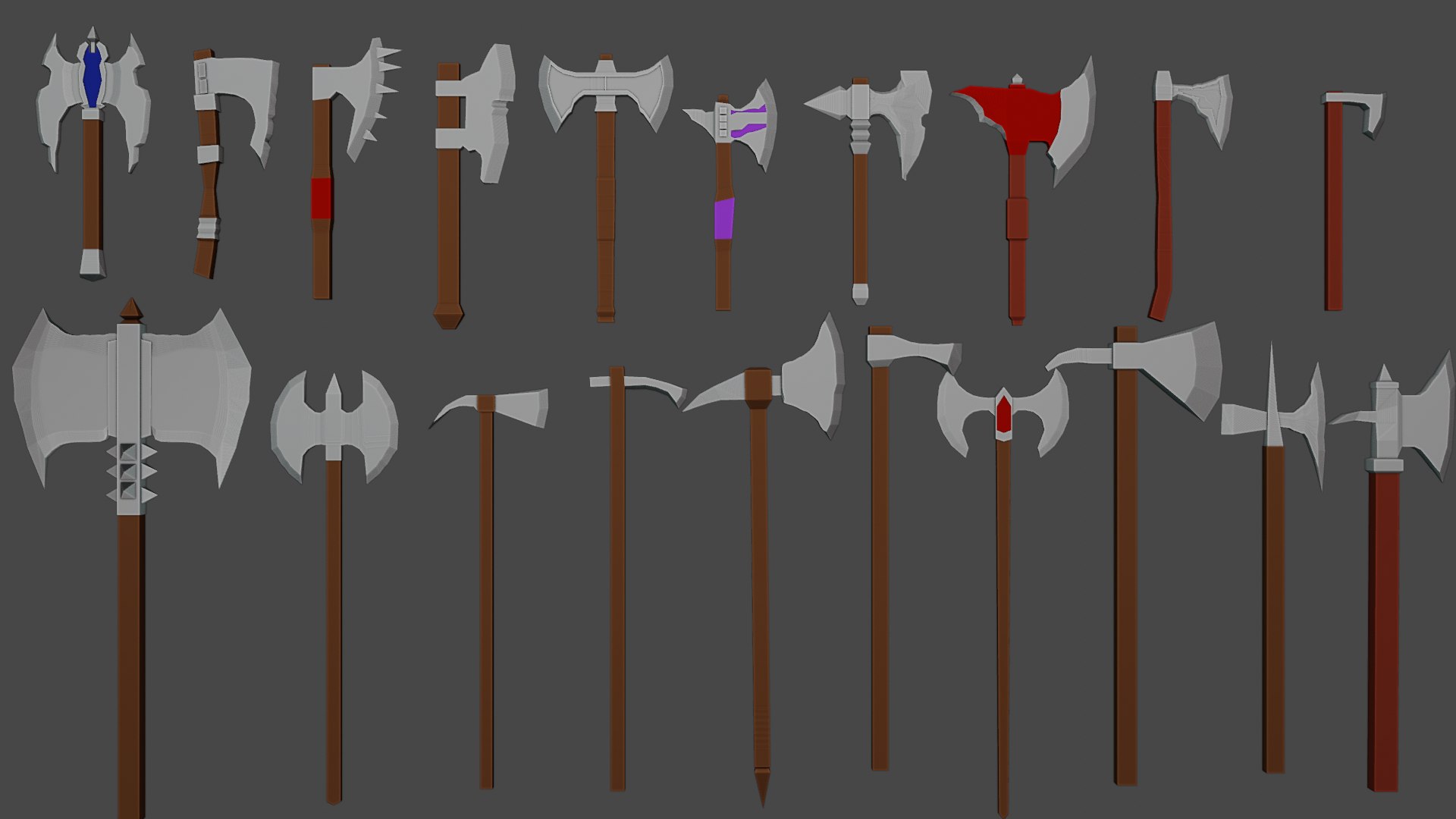 100 Low Poly Weapon Melee Pack 3D - TurboSquid 1924791