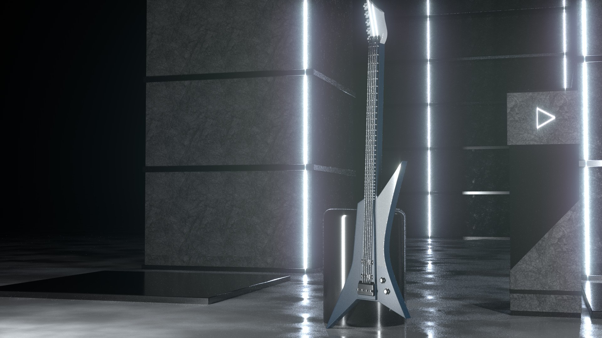 3D Futuristic Concept Bass Guitar Model - TurboSquid 2095712